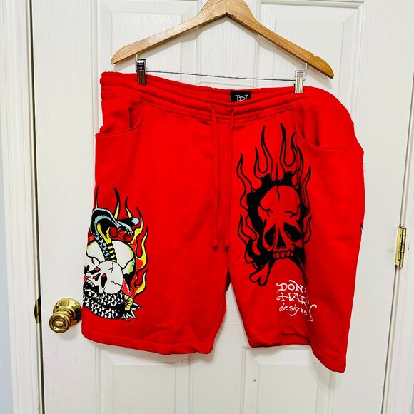 Ed Hardy | Shorts | Don Ed Hardy Designs Signature Tattoo Skull Dragon ...